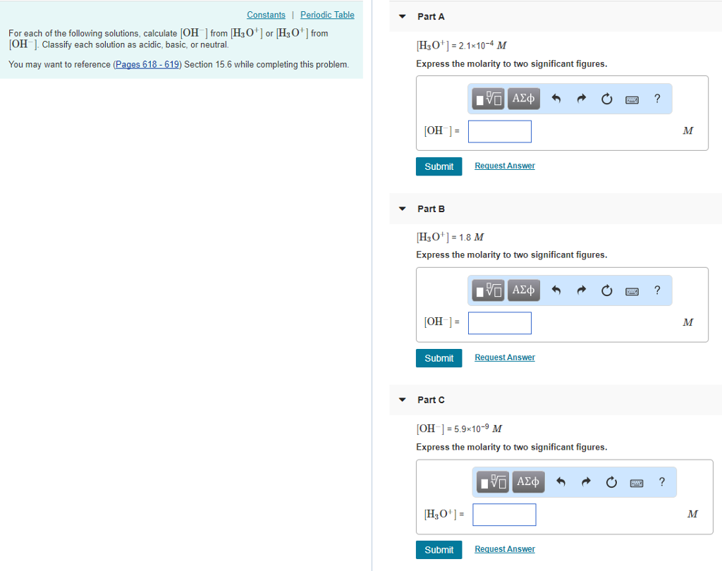 Solved Constants Periodic Table Part A For each of the | Chegg.com
