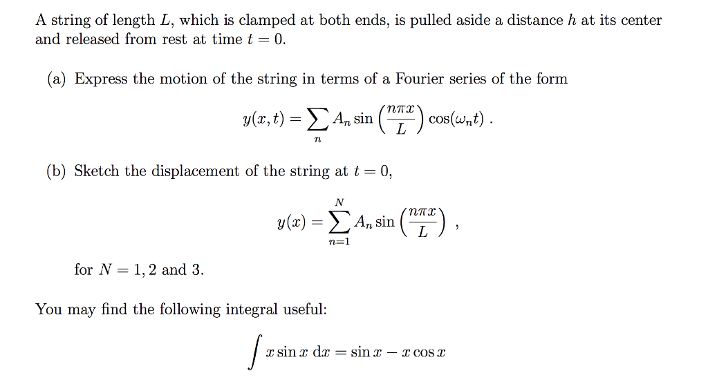 Solved A string of length L, which is clamped at both ends, | Chegg.com
