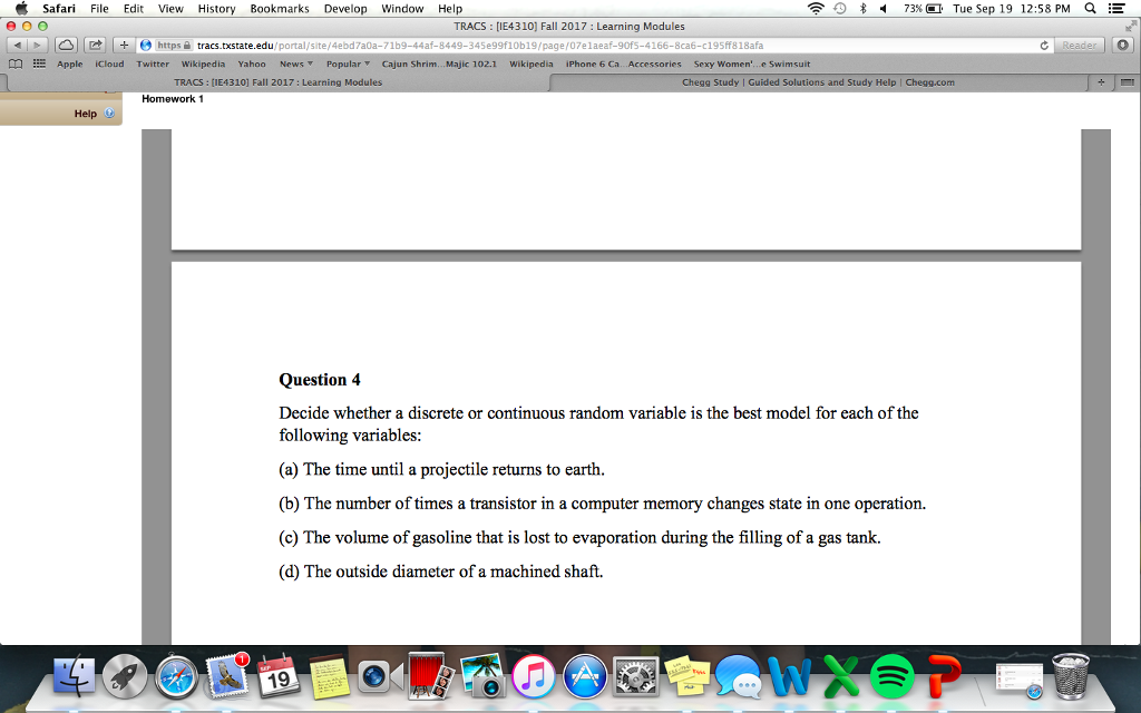 Solved Safari File Edit View History Bookmarks Develop | Chegg.com