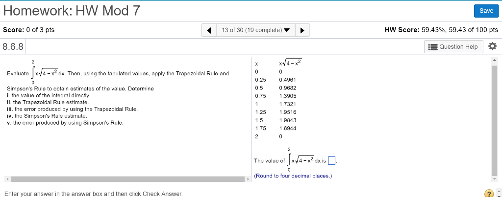 Solved Homework: HW Mod 7 Score: 0 of 3 pts 8.6.8 Save 13 of | Chegg.com