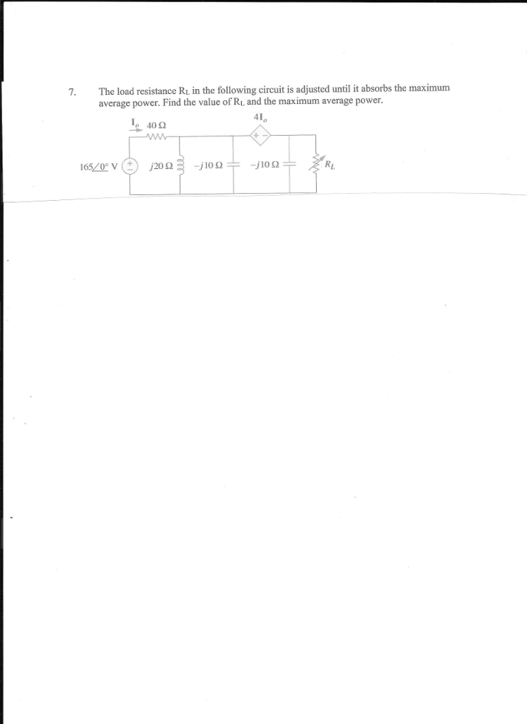 Solved The load resistance R_L in the following circuit is | Chegg.com