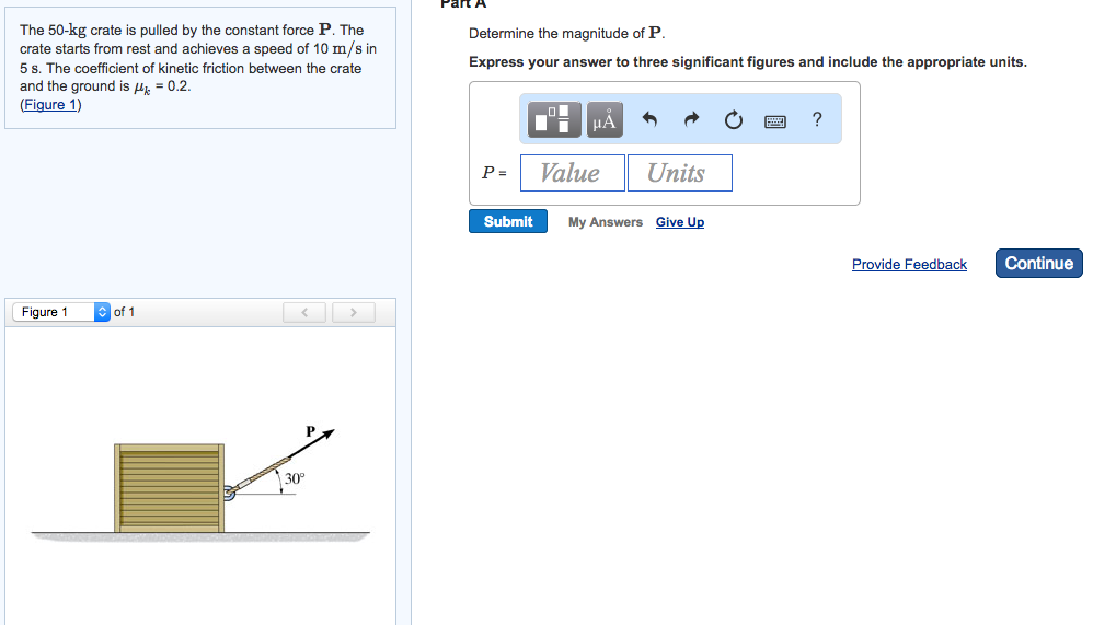 Solved Part A The 50-kg crate is pulled by the constant | Chegg.com
