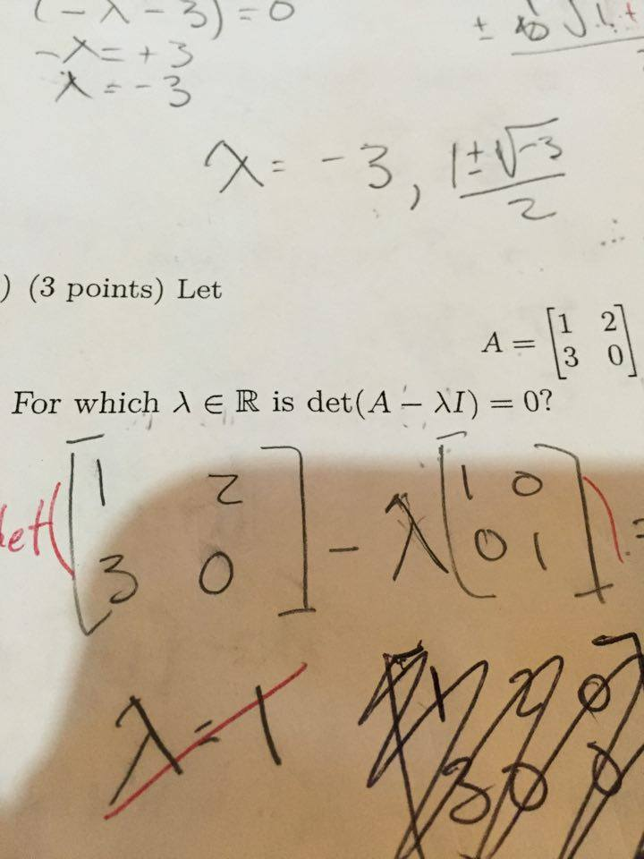 Solved Let A = For which lambda element of R is det (A - | Chegg.com