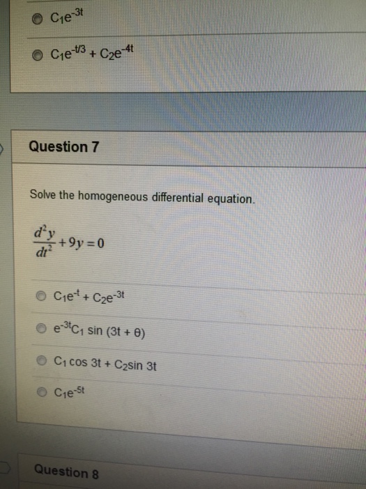 Solved Solve the homogeneous differential equation. | Chegg.com