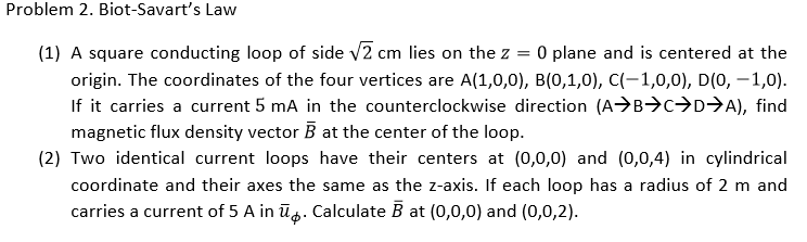 Solved A square conducting loop of side squareroot 2 cm lies | Chegg.com