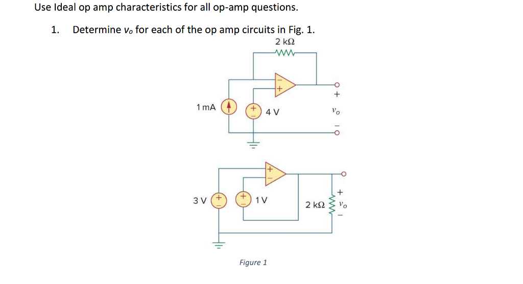 Solved Use Ideal op amp characteristics for all op-amp | Chegg.com