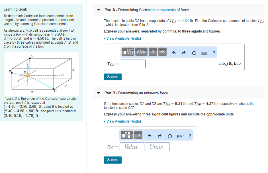 Solved Learning Goal Part A-Determining Cartesian components | Chegg.com
