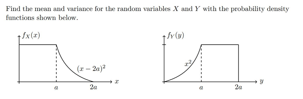 Solved Find the mean and variance for the random variables X | Chegg.com