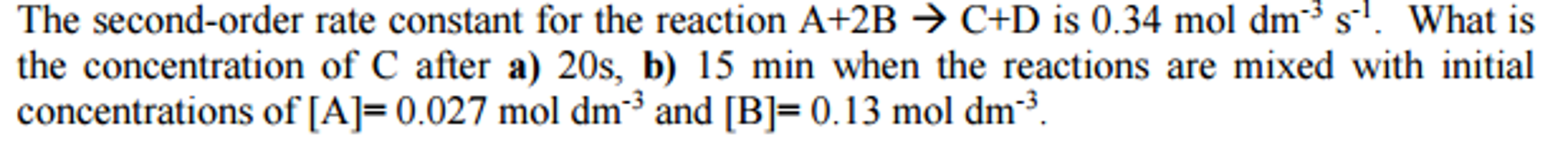 Solved The second-order rate constant for the reaction A+2B | Chegg.com
