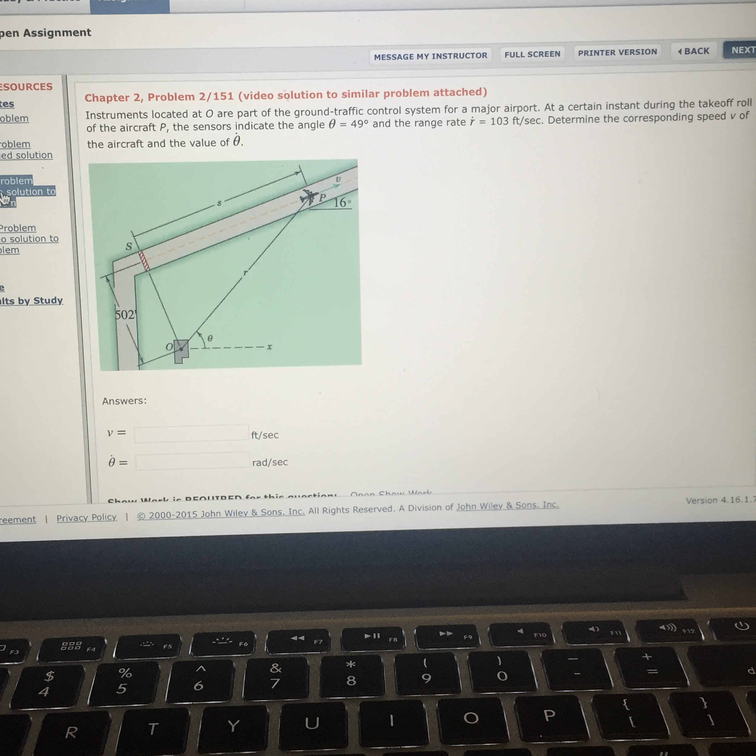 Solved Instruments located at O are part of | Chegg.com