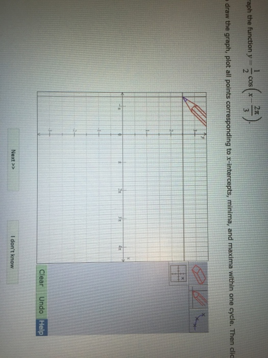Solved Graph The Function Y 12 Cos X 2 Pi3 Draw 