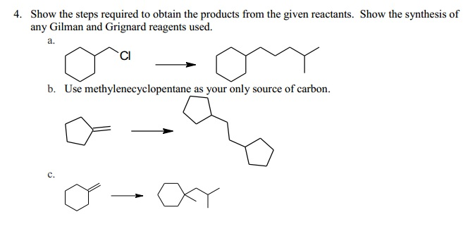 Solved Show the steps required to obtain the products from | Chegg.com