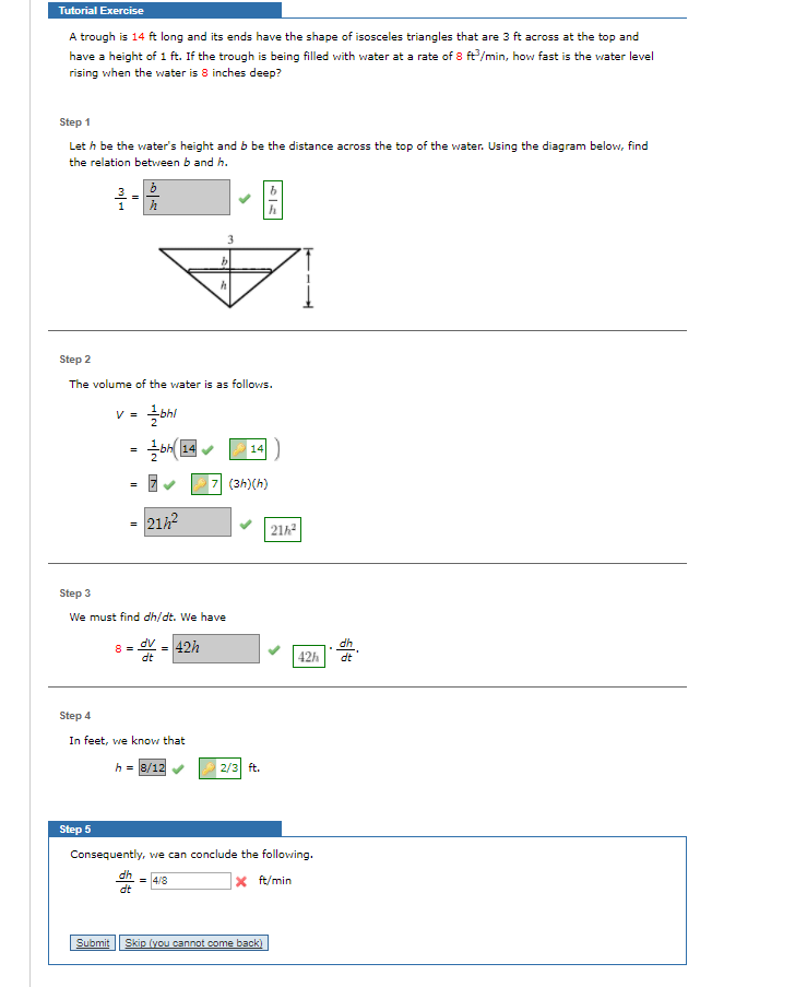 Solved A trough is 14 ft long and its ends have the shape of | Chegg.com