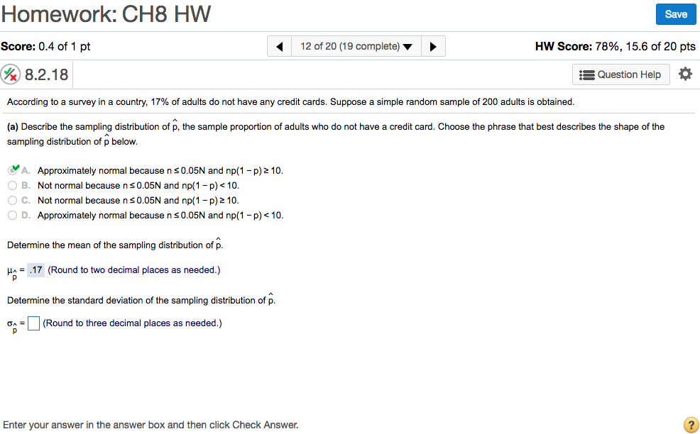 Solved Homework Ch8 Hw Save Score 0 4 Of 1 Pt 11 Of 20 19