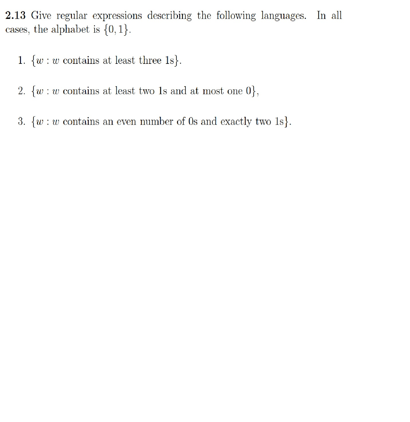 Solved Give Regular Expressions Describing The Following