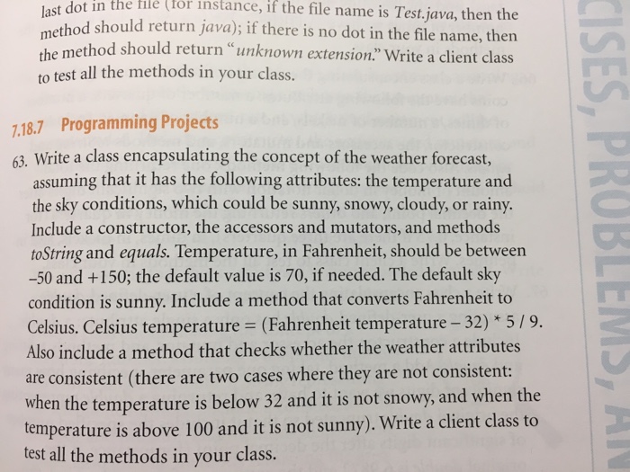 Solved Write a class encapsulating the concept of the | Chegg.com