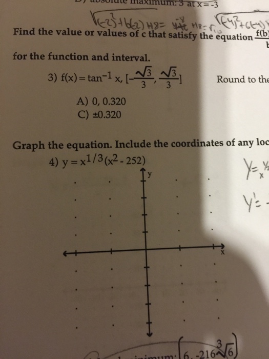 Solved Find the value or values of c that satisfy the | Chegg.com