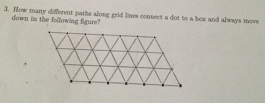 Solved How many different paths along grid lines connect a | Chegg.com