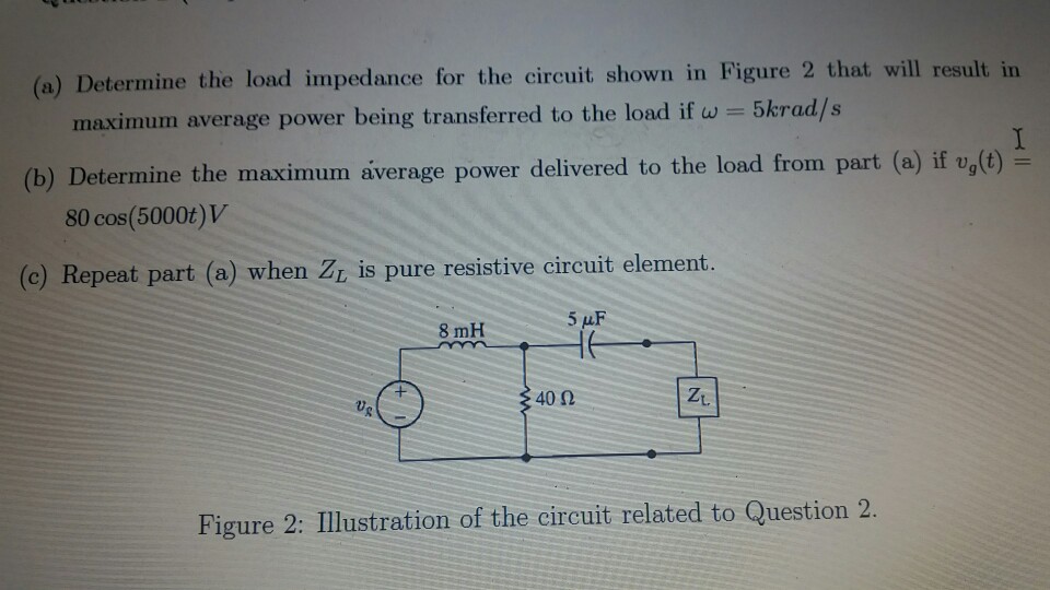 Solved (a) Determin e the load impedance for the circuit | Chegg.com