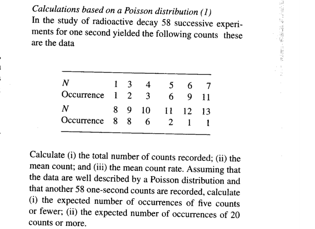 Solved Calculations based on a Poisson distribution (1) In | Chegg.com