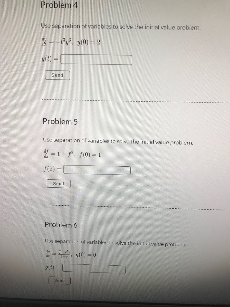 Solved Problem4 e separation of variables to solve the | Chegg.com Solved Problem4 e separation of variables to solve the | Chegg.com