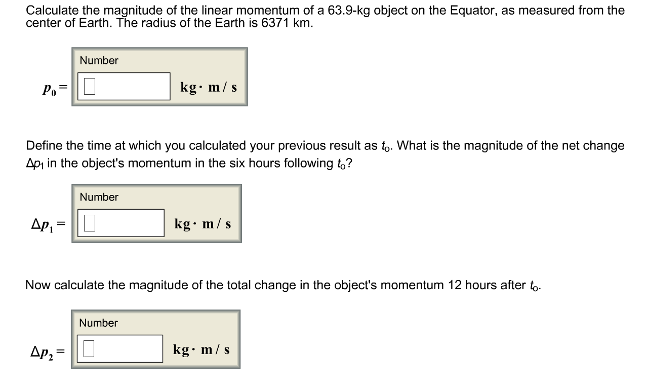 Solved Calculate the magnitude of the linear momentum of a | Chegg.com