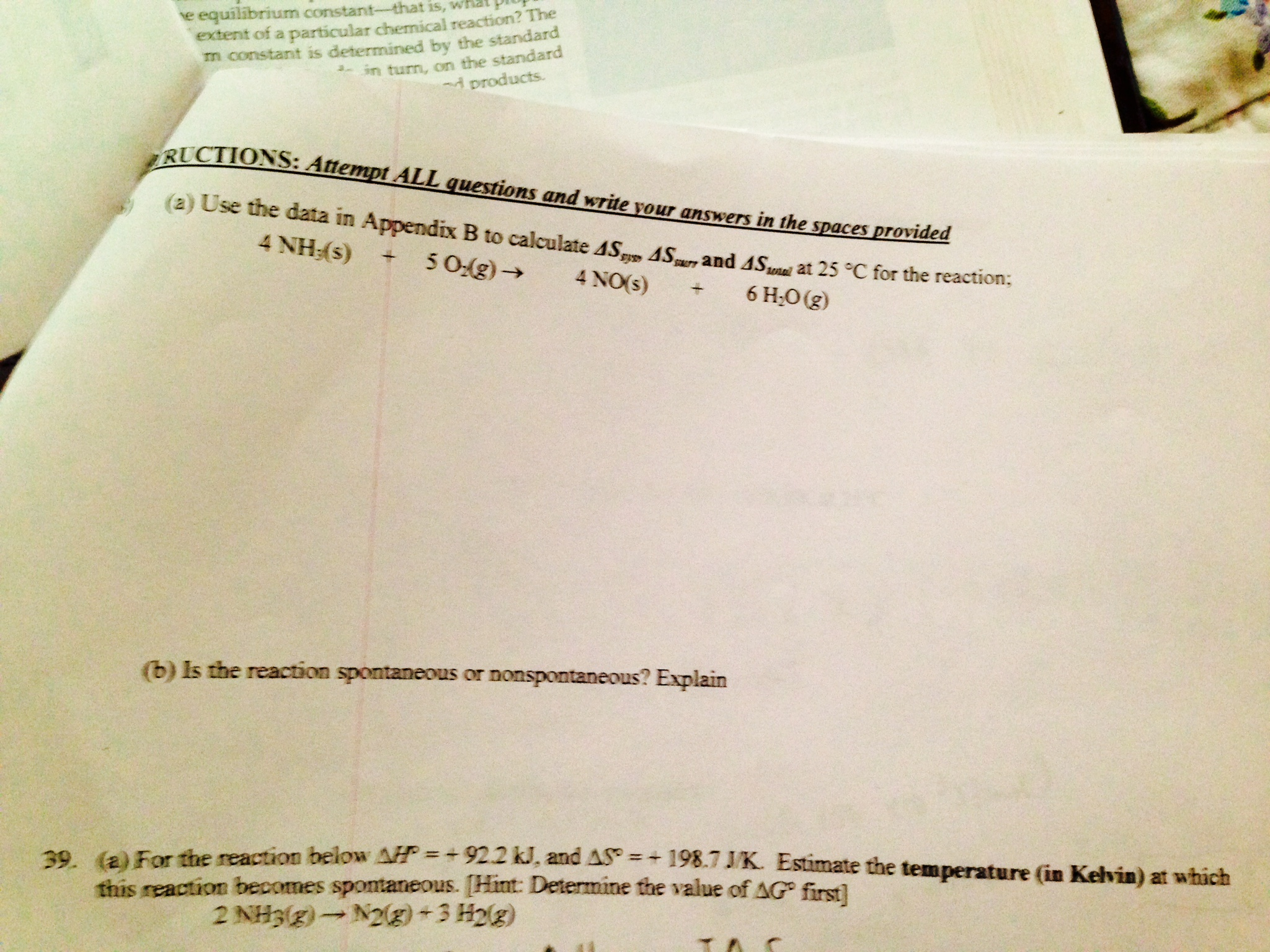 Use the data in Appendix B to calculate Delta S | Chegg.com