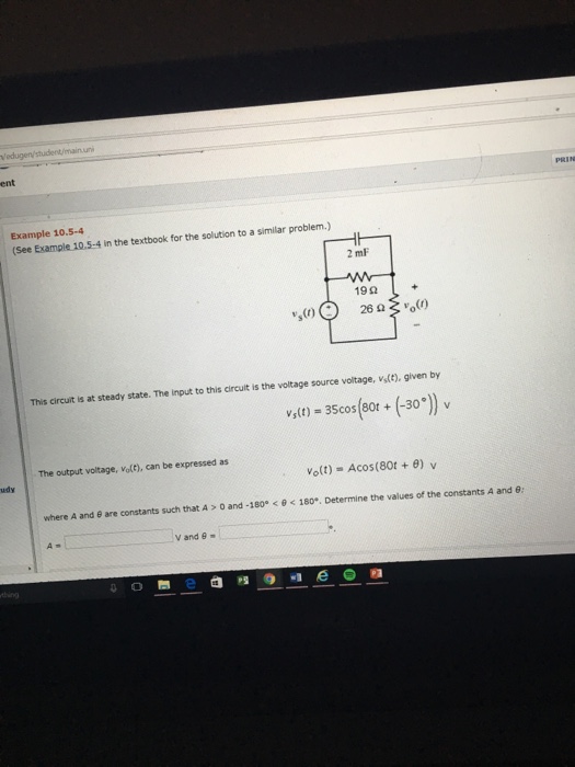 Solved This circuit is at steady state. The input to this | Chegg.com