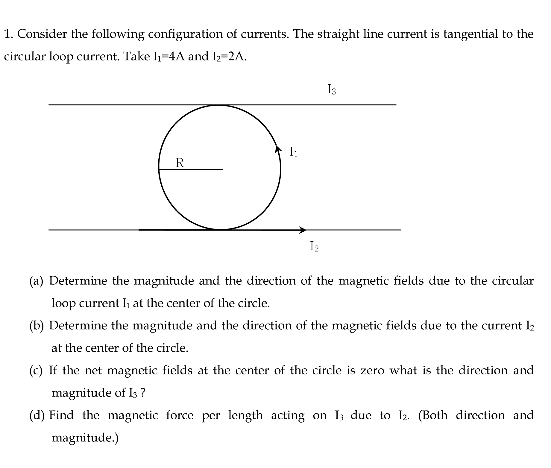 Consider the following configuration of currents. The | Chegg.com