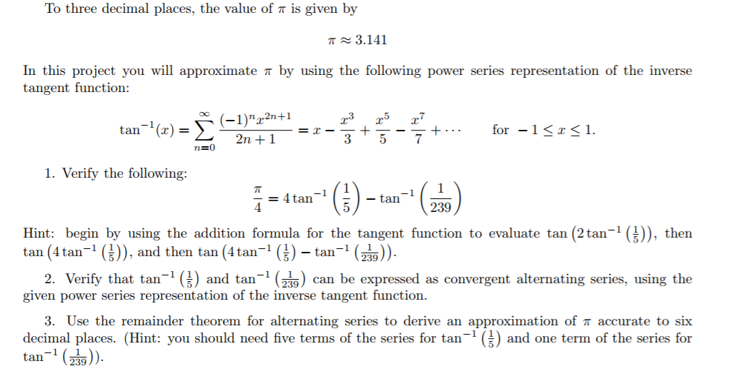 Solved To three decimal places, the value of π is given by | Chegg.com