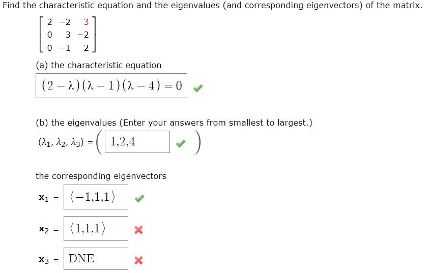 Solved Find the characteristic equation and the eigenvalues | Chegg.com