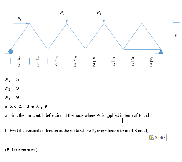 Solved P_1 = 5 P_2 = 3 P_3 = 9 a = 5: d = 2: f = 3: e = | Chegg.com