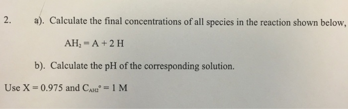 Solved Calculate the final concentrations of all species in | Chegg.com
