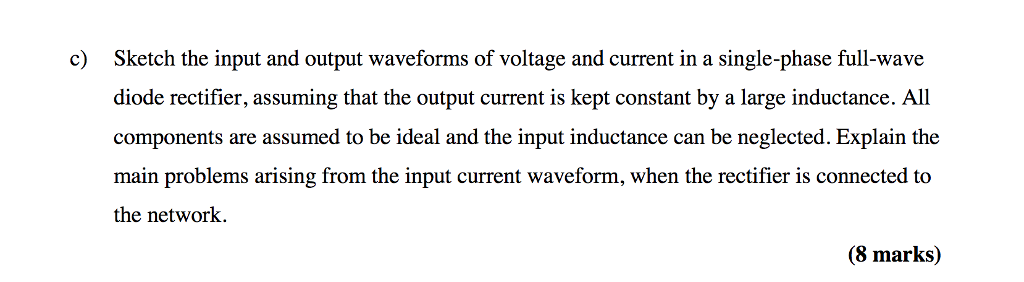 Solved Sketch The Input And Output Waveforms Of Voltage And