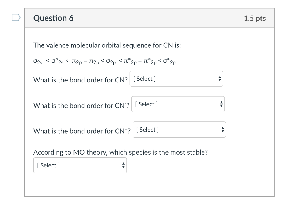 Solved Molecular Orbital Theory PLEASE SHOW ALL WORK | Chegg.com