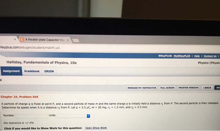 Solved A particle of charge q is fixed at point P, and a | Chegg.com