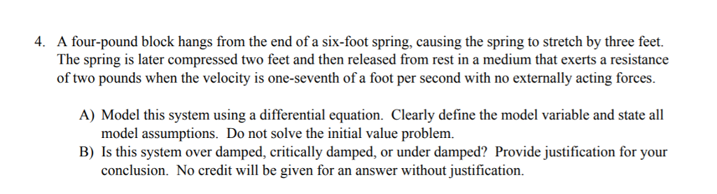 Solved A four-pound block hangs from the end of a six-foot | Chegg.com