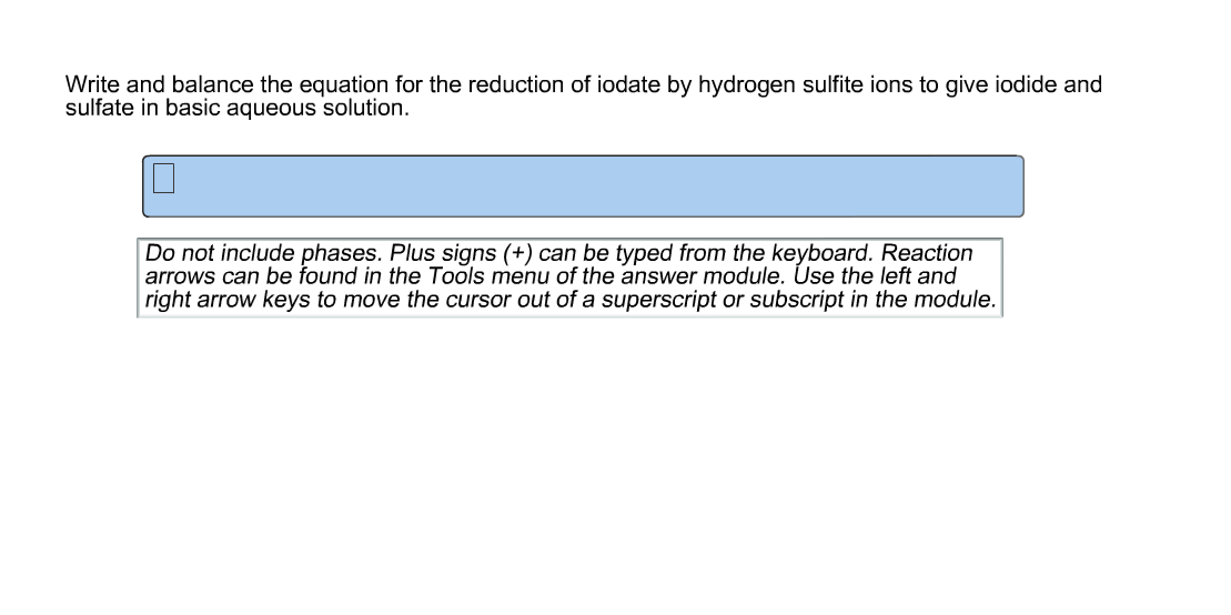 Solved Write And Balance The Equation For The Reduction Of
