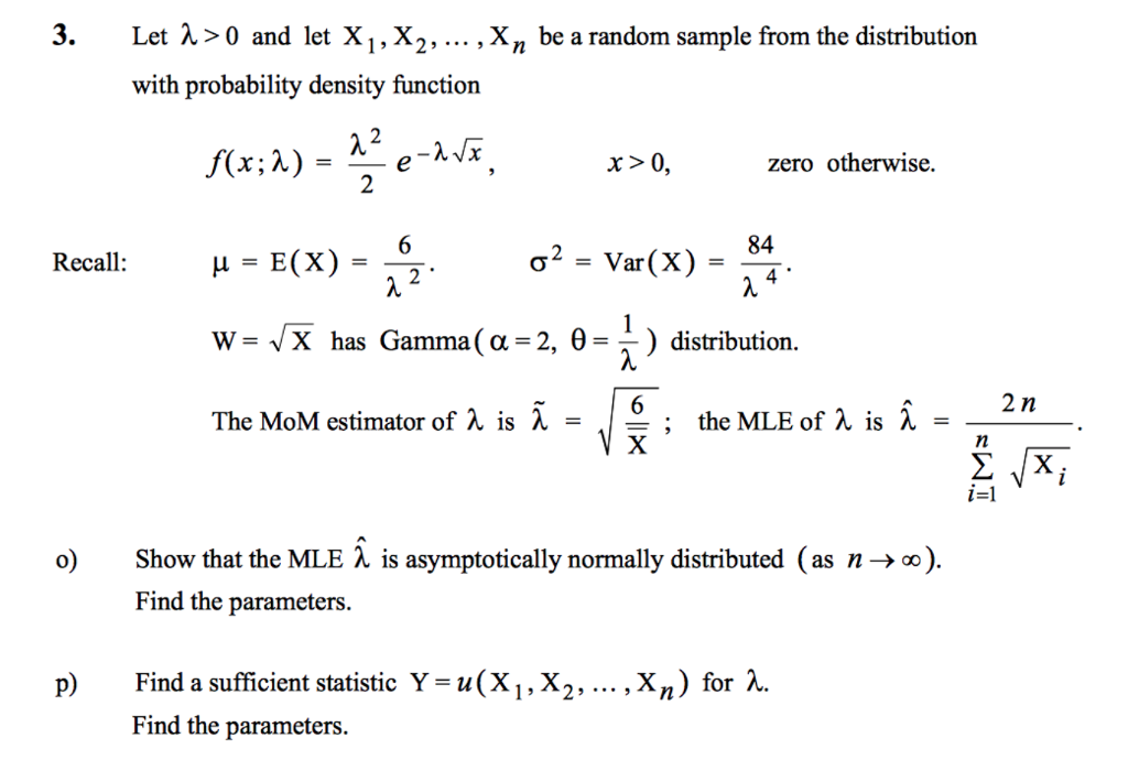 Let lambda > 0 and let X_1, X_2, ..., X_n be a random | Chegg.com