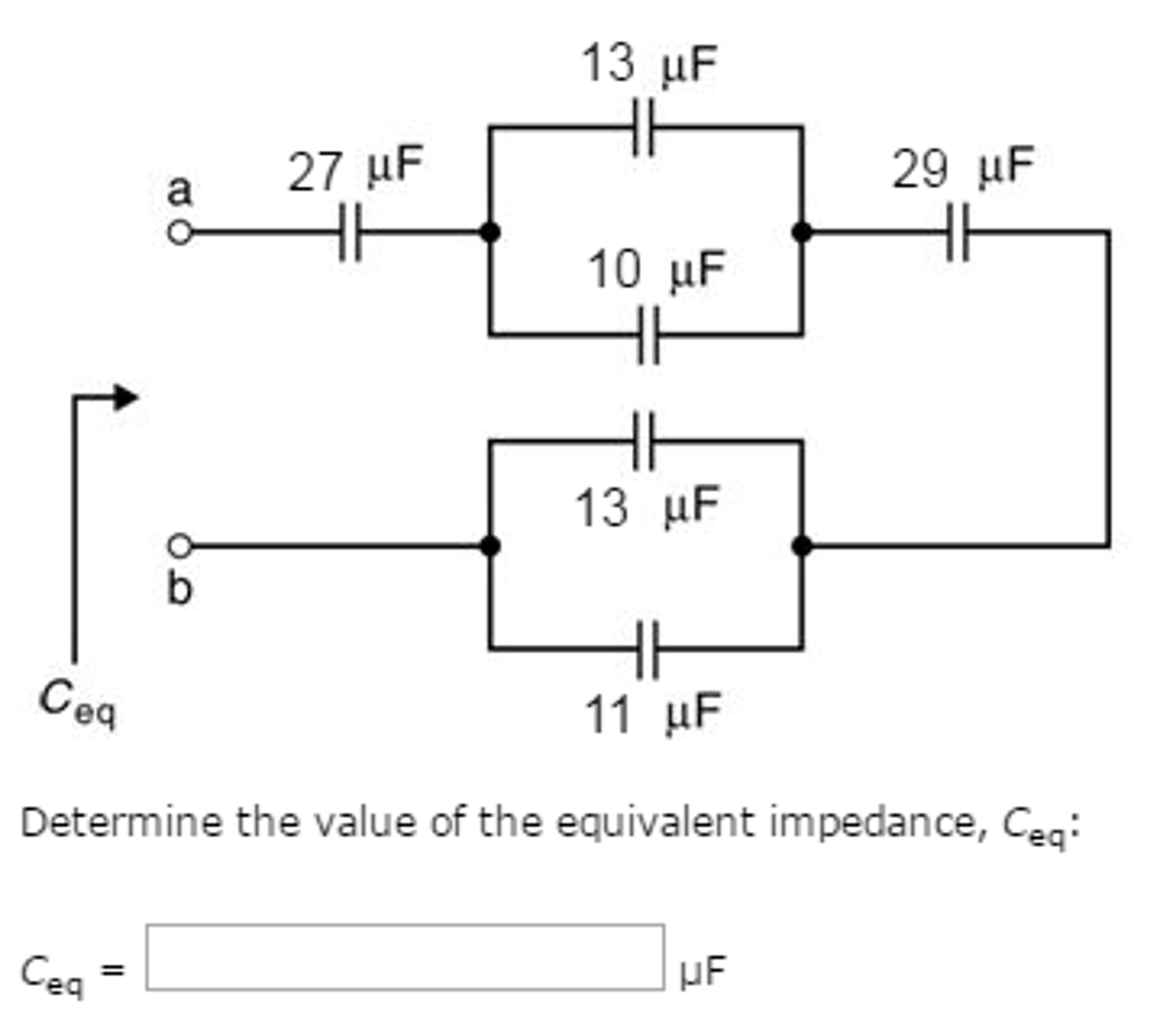 Solved Determine the value of the equivalent impedance, | Chegg.com