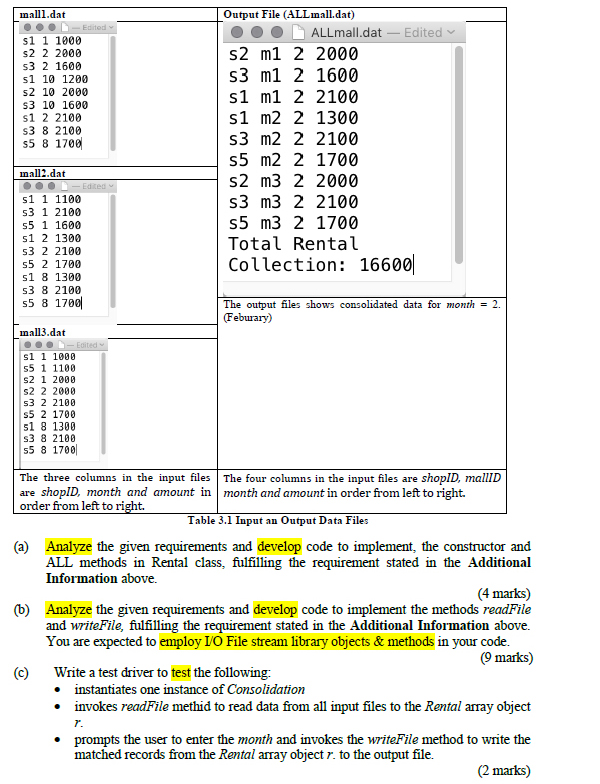 Solved Examine the given class specification, data files, | Chegg.com