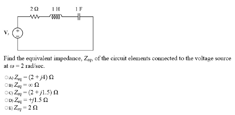 Solved Find the equivalent impedance, Zeq, of the circuit | Chegg.com