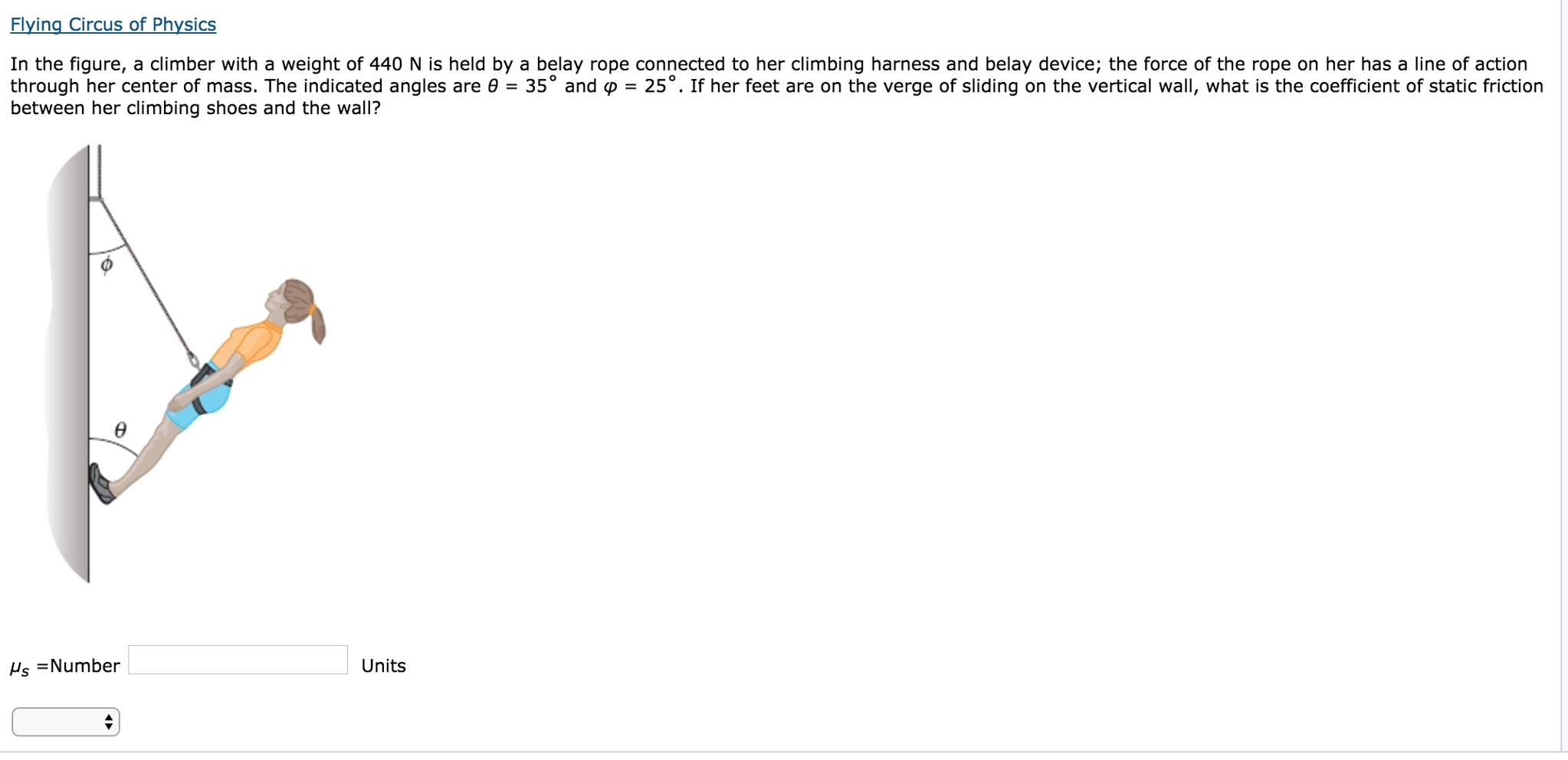 Solved In the figure, a climber with a weight of 440 N is | Chegg.com