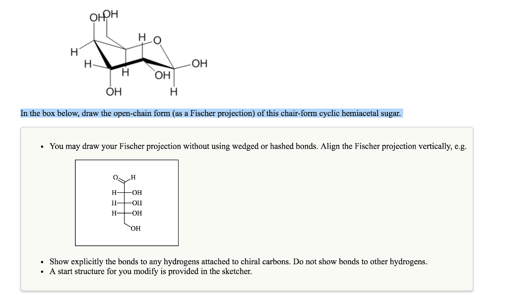 Solved In the box below, draw the open-chain form (as a | Chegg.com