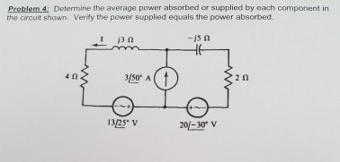 Solved Determine the average power absorbed or supplied by | Chegg.com