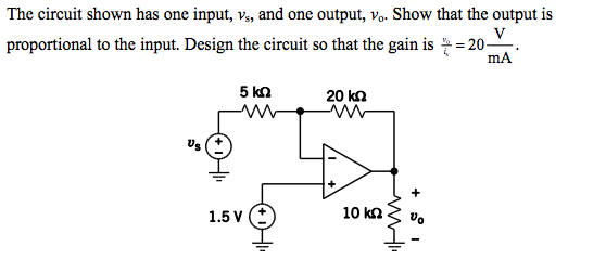 Solved The circuit shown has one input, v_s, and one output, | Chegg.com