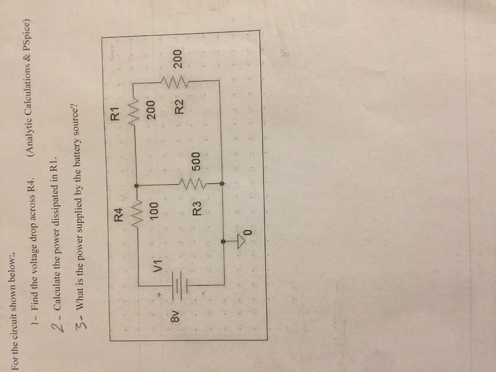 Solved For the circuit shown below:. 1- Find the voltage | Chegg.com