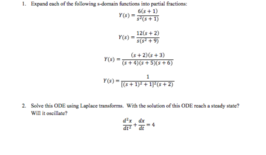 Solved Expand each of the following s-domain functions into | Chegg.com