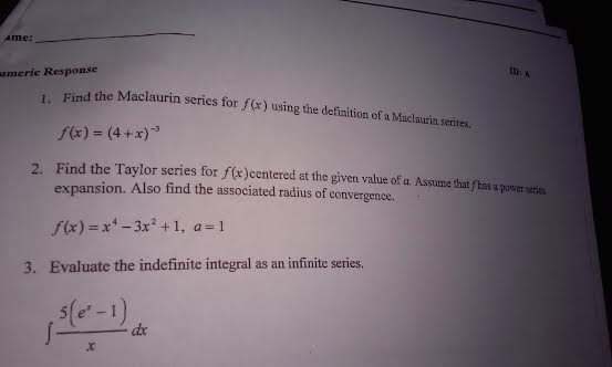 Solved Find the Maclaurin series for f(x) using the | Chegg.com