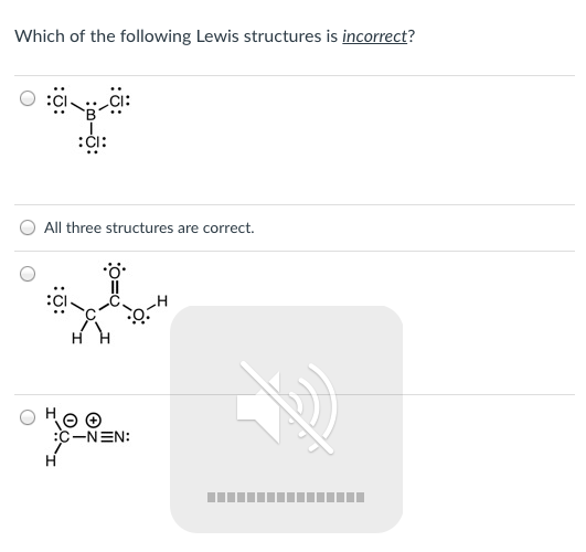 Solved Which of the following Lewis structures is incorrect? | Chegg.com